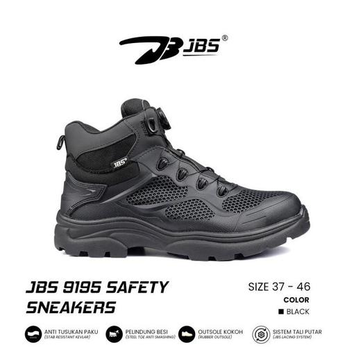 Jual CODE SEPATU JBS 9195 HITAM BESI BLACK SHOES HIGH SEPATU SAFETY ...