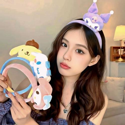 Jual Bando Fluffy Karakter Kartun Sanrio Melody Kuromi Cinamoroll Purin ...