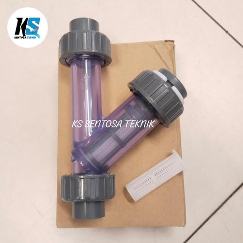 Jual Y Strainer pvc ukuran 1/2" inch Transparan bening / Filter Y pvc ...