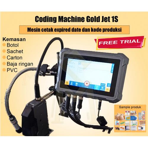 Jual mesin cetak expired date dan kode produksi dan barcode Coding machine gold jet 1S - Jakarta ...