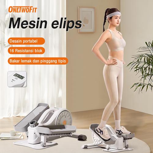Promo OneTwoFit Mini Exercise Bike Stepper Elips Sepeda Statis Portable Elliptical Bike Gym Home ...
