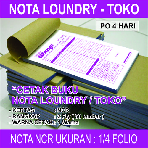 Promo NOTA SATUAN TOKO / LAUNDRY + CUSTOM NAMA TOKO NCR 2 PLY UKURAN 10 ...