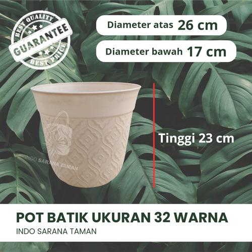 Jual POT BATIK 32 WARNA KREM Pot Motif Batik Pot Tanaman Pot Bunga ...