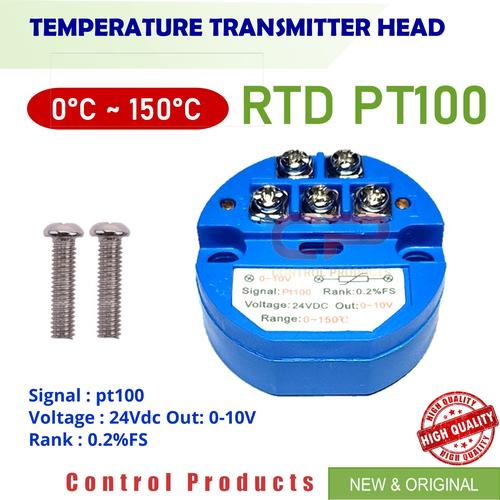 Jual Temperature Transmitter head RTD PT100 0 - 150 oC output 0-10V ...
