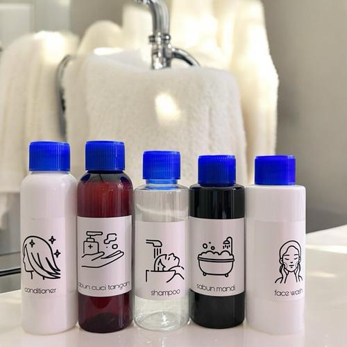 Jual botol 100ML TRAVEL SIZE STIKER GAMBAR KECIL TUTUP PUTAR BIRU ...