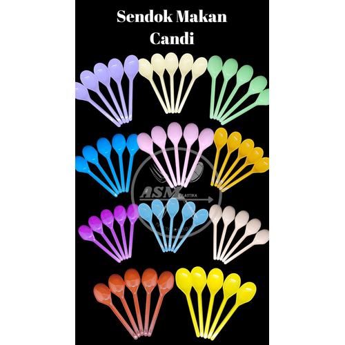 Jual Sendok makan plastik CANDI 1 Pack Isi 25 Pcs/sendok warna/sendok ...