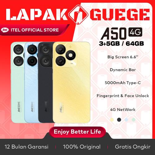 Jual [NEW!] itel A50 RAM 3+64GB 3/64 Octa-Core Processor- 6'6" Big Screen with Dynamic Display ...