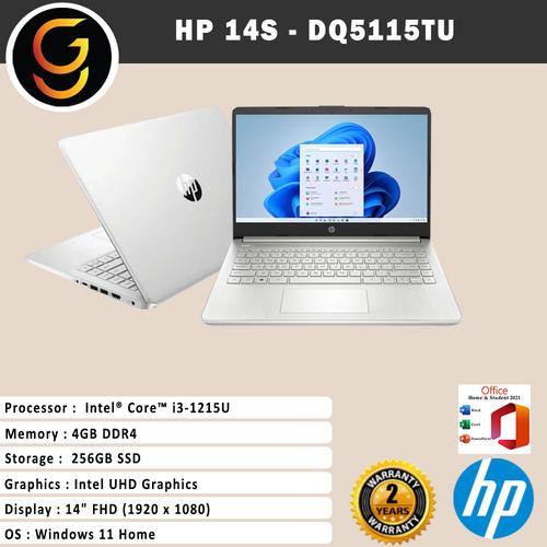 Jual HP 14S - DQ5115TU Intel Core i3-1215U 4GB 256GB SSD WIN11H OHS ...