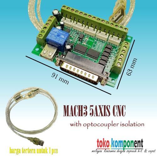 Jual MACH3 5AXIS CNC Breakout Board LPT Interface Controller Card USB controller board with ...