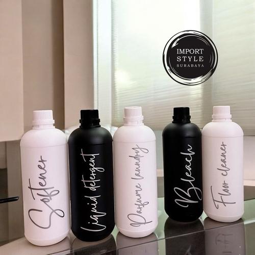 Jual botol refill aesthetic BOTOL 1L HITAM / PUTIH SILVER EDITION ...