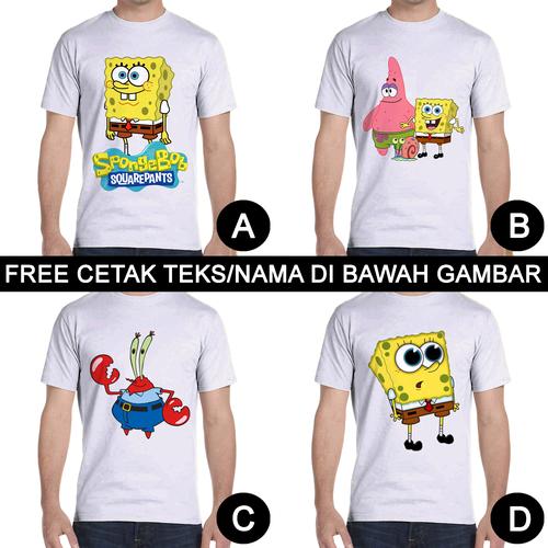 Jual Kaos Dewasa Spongebob Patrick Squidward Pria Wanita Custom Teks ...