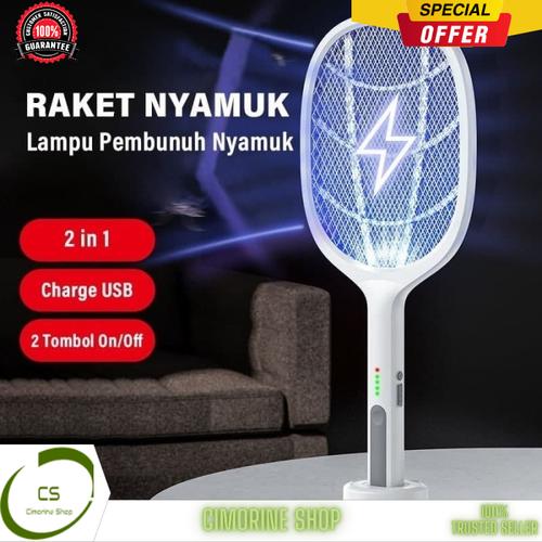 Jual PREMIUM Raket Nyamuk Listrik Standing Electric Mosquito Racket ...