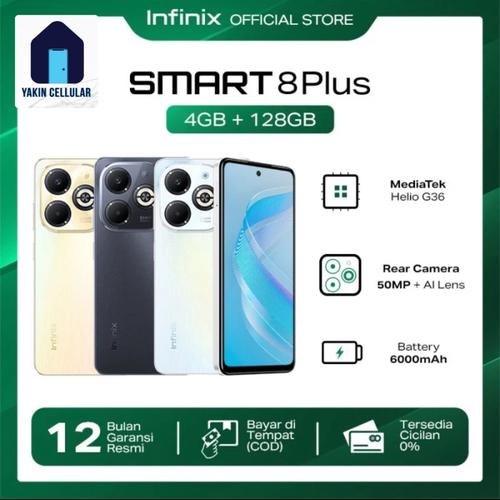 Jual Infinix Smart 8 Plus 4/128 GB || Camera 50 MP || Batre 6000 mAh ...