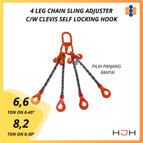 Jual 4 LEG CHAIN SLING ADJUSTER C/W CLEVIS SELF LOCKING HOOK. WLL 6,6 ...