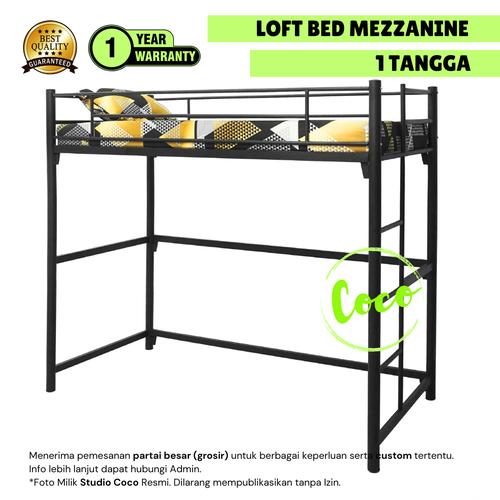 Jual Loft Bed Ranjang Mezzanine Besi Single Tangga - 90x200 HTM, KARTON ...