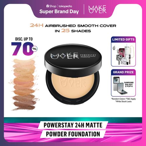 Promo MAKE OVER Powerstay 24H Matte Powder Foundation - Bedak Padat ...