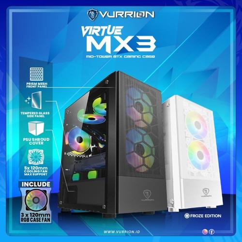 Jual Vurrion Virtue MX3 Gaming Case - Tempered Glass Casing - Putih ...