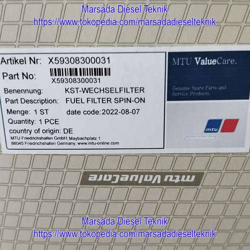 Jual MTU Fuel Filter X59308300031 - Jakarta Barat - Marsada Diesel ...
