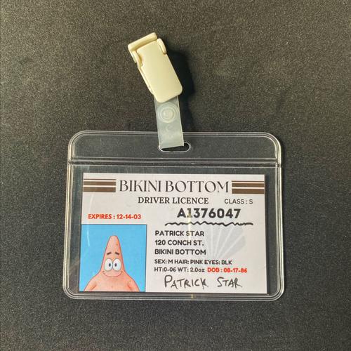 Jual Bikini Bottom Driving Licence Spongebob Fake Replica ID Card Prop ...