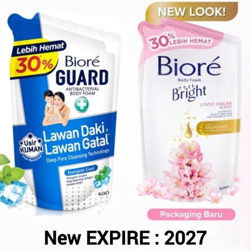 Jual Sabun Mandi Biore Bright 800ml Sakura Biore Guard 800 ml Biru Hijau Sabun Cair Body Foam ...