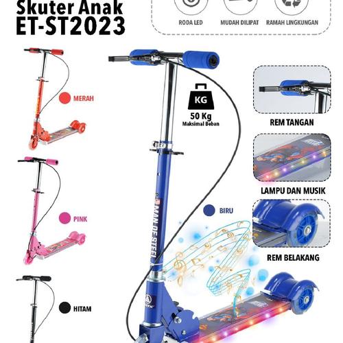 Jual Scooter besi Exotic ST 2023 pakai musik dan rem tangan - Biru ...