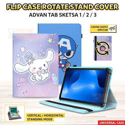 Jual Advan Tab Sketsa 1 2 3 10.1" Flip Case Casing Rotate Bookcover ...