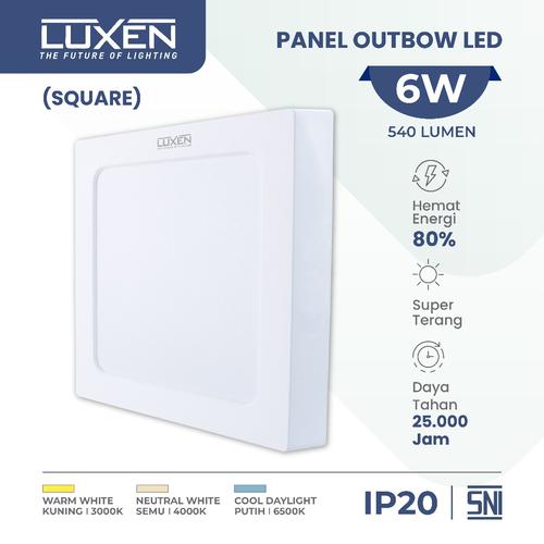 Jual LUXEN Downlight LED Panel OUTBOW KOTAK 6W 12W 18 W Cahaya Putih ...