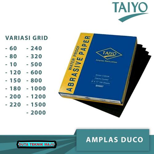 Jual Amplas Kertas Lembaran Taiyo 60 80 100 150 180 240 360 400 500 600 1000 1500 2000 / Kayu ...