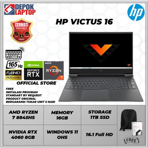 Promo HP Victus 16 Ryzen 7 8845HS RTX4060 8GB/ 16GB 1TB 16.1" Full HD ...