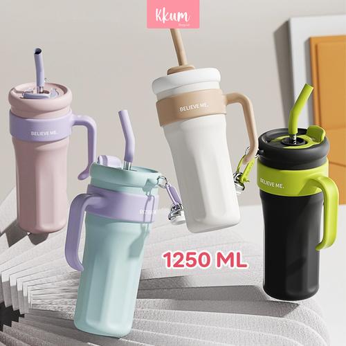 Jual 1250ML Tumbler Jumbo Stainless Steel Panas Dingin Botol Aesthetic ...