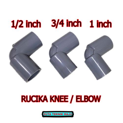 Jual RUCIKA Knee PVC 1/2” - 3/4'' - 1'' AW / Fitting elbow 1/2 inch - 3 ...