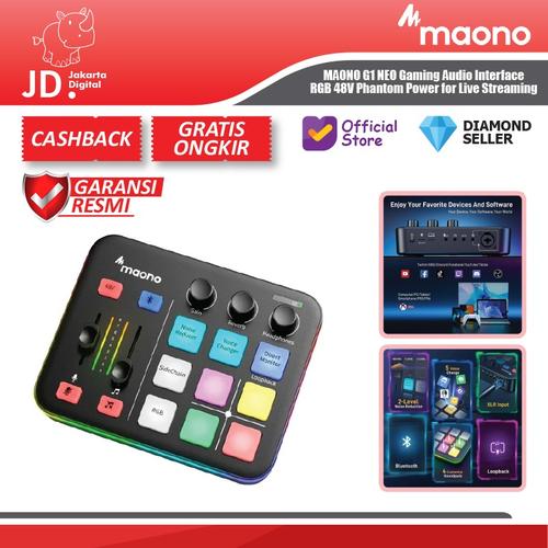 Promo MAONO G1 NEO Gaming Audio Interface RGB 48V Phantom Power for ...