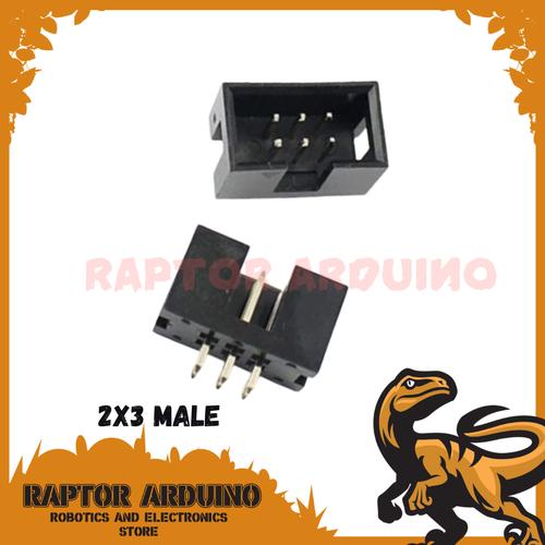 Jual Socket IDC Pin 6p 6Pin Soket 2x3 6 Pin Header Male DC3-6P Lurus ...