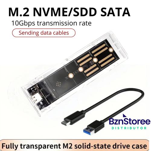 Promo SSD Casing Enclosure M.2 NVMe SATA To USB 3.1 / USB C 10Gbps/ SSD ...