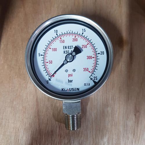 Jual pressure gauge klausen 4 inch Bottom full ss 0-25 bar - Jakarta ...