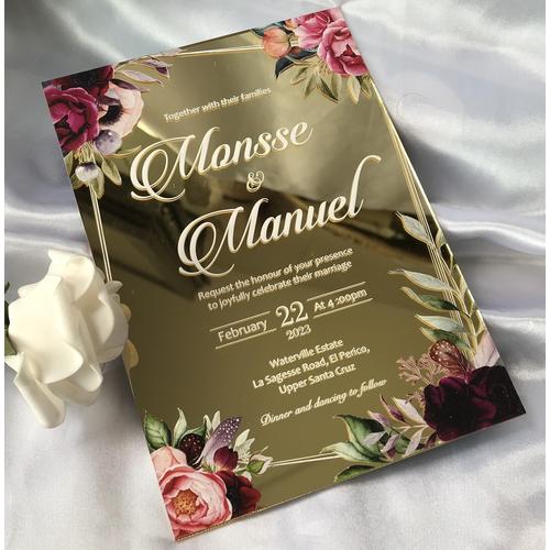 Jual Undangan Akrilik Kaca Acrylic Mirip Kaca Cermin Eceran Satuan Bisa ...