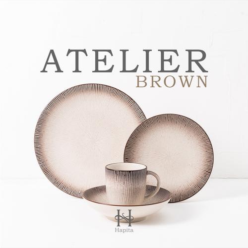 Promo Hapita Atelier Brown - BKH Set Tableware Keramik Piring Mangkuk ...