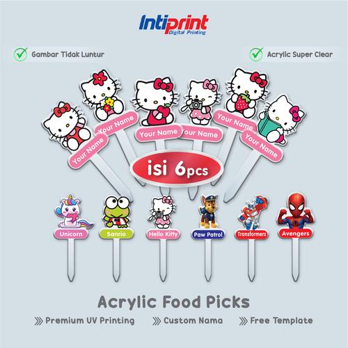 Jual Tusukan Makanan / Tusuk Bento Akrilik Custom Nama Anak / Acrylic ...