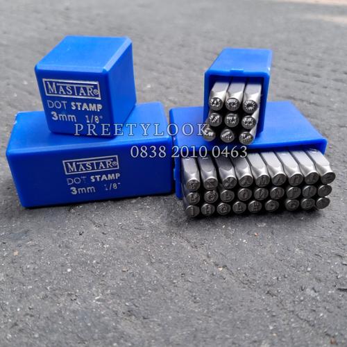 Jual Alat Ketok Huruf Angka Set 3 Mm Model Titik Bintik Mastar Dot ...
