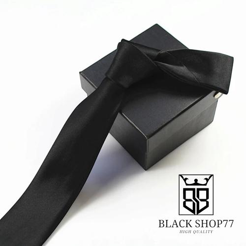 Jual Dasi Slim Tie Polyester Satin Necktie Men Women Dasi Pria Hitam ...