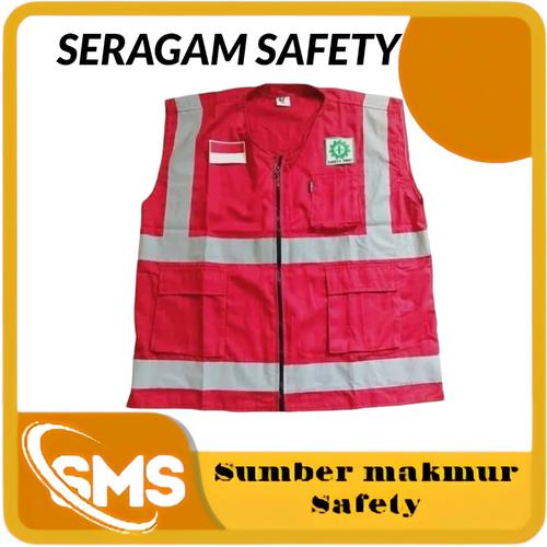 Jual rompi proyek safety drill+logo k3 dan bendera - Merah - Jakarta ...