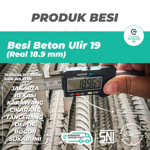 Jual BESI BETON 19 FULL SNI (REAL 18.96mm) TP280 REAL PHOTO UKURAN BESI ...