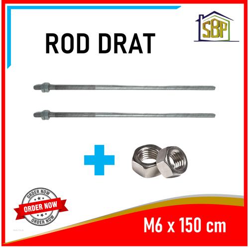 Jual Rod Drat M6 x 150 Cm Suspension Rot Hanger Kawat Gantungan Rangka ...
