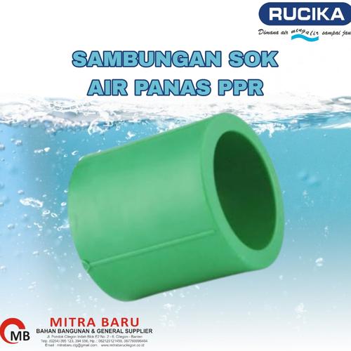 Jual Sambungan Sok PPR Rucika. Coupler PPR. Sock PPR air panas - Kota ...