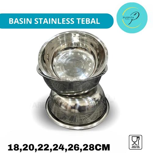 Jual BASKOM STAINLESS STEEL | BASIN 1 SET 18,20,22,24,26,28 SERBAGUNA ...