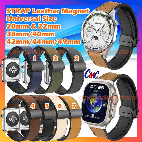 Jual Strap LEATHER MAGNETIC BUCKLE RUBBER Smartwatch Universal Tali Jam ...