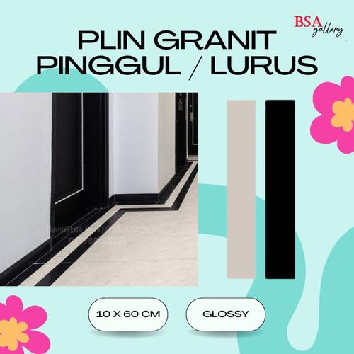 Jual PLINT GRANIT 10x60 LURUS / CUTTING PLIN LANTAI CREAM HITAM - HITAM ...