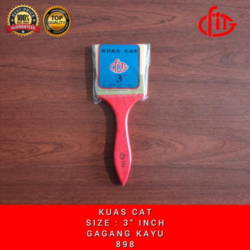 Jual Kuas Cat SATUAN Gagang Kayu Ukuran 3" Inch 3inch Kuas Cat Tembok ...