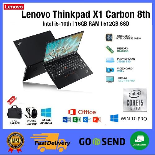 Jual SLIM Laptop Lenovo X1 Carbon 8 i5 10TH RAM 16GB/SSD 1TB - FREE TAS ...