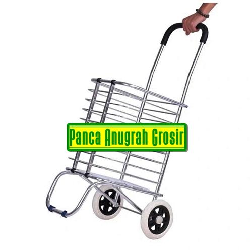 Jual Trolley Belanja Aluminium Roda 2 / Trolley Barang Duduk Lipat ...